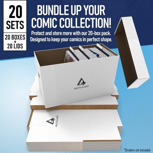 Premium Short Comic Book Storage Box (- White). Thick Cardboard Comic ...
