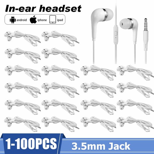 1-100PCS HIFI Wired Earbuds Headset In-Ear Earphone Headphone MIC 3.5mm ...
