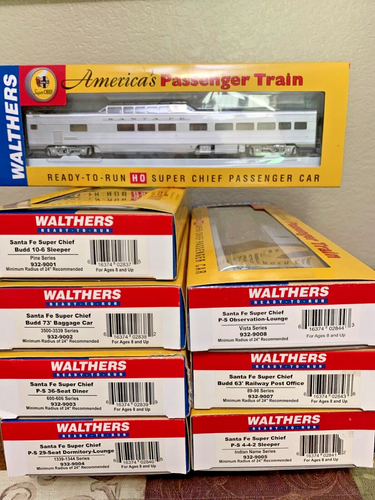 SANTA FE "SUPER CHIEF" FULL EIGHT CAR SET HO SCALE 9001-9008 NEW in ...