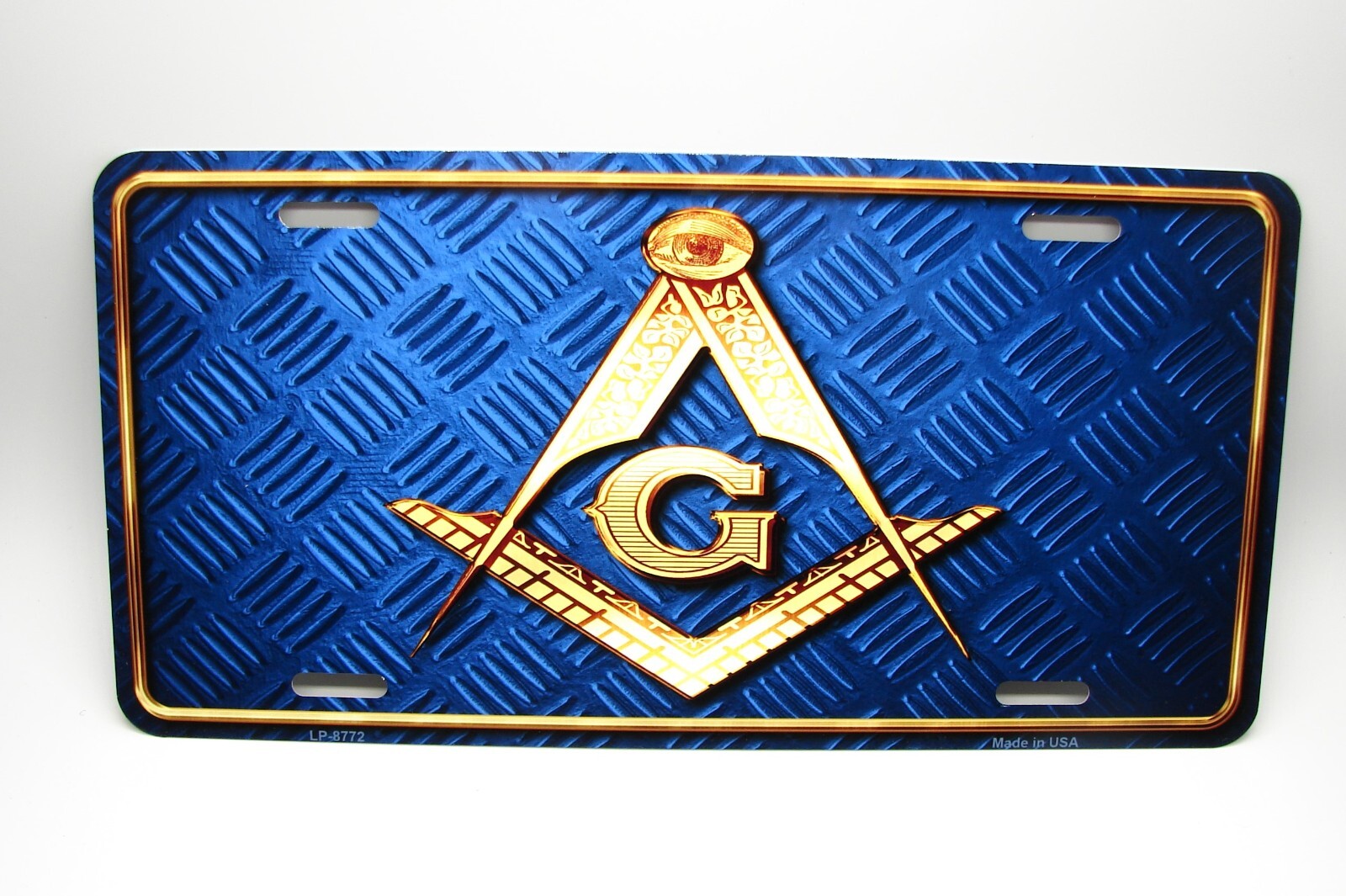 MASONIC FREEMASON METAL CAR LICENSE PLATE AUTOTAG. MASON LOGO CAR ...