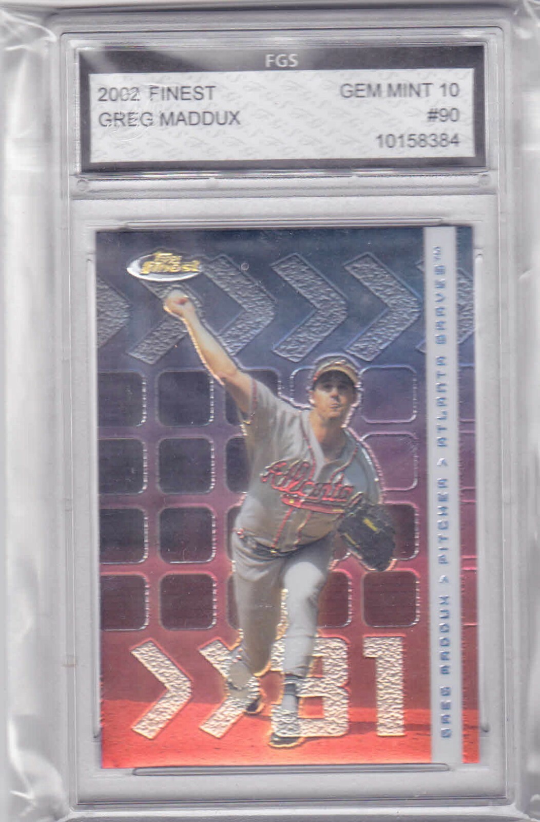 2002 Topps Finest Baseball #90 Greg Maddux GEM MINT 10 FGS Graded | eBay