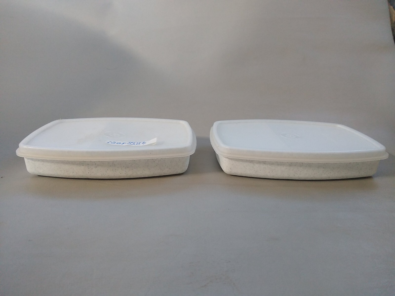 Set of 2 Vintage Tupperware Divided Storage Container 813 Speckled w ...