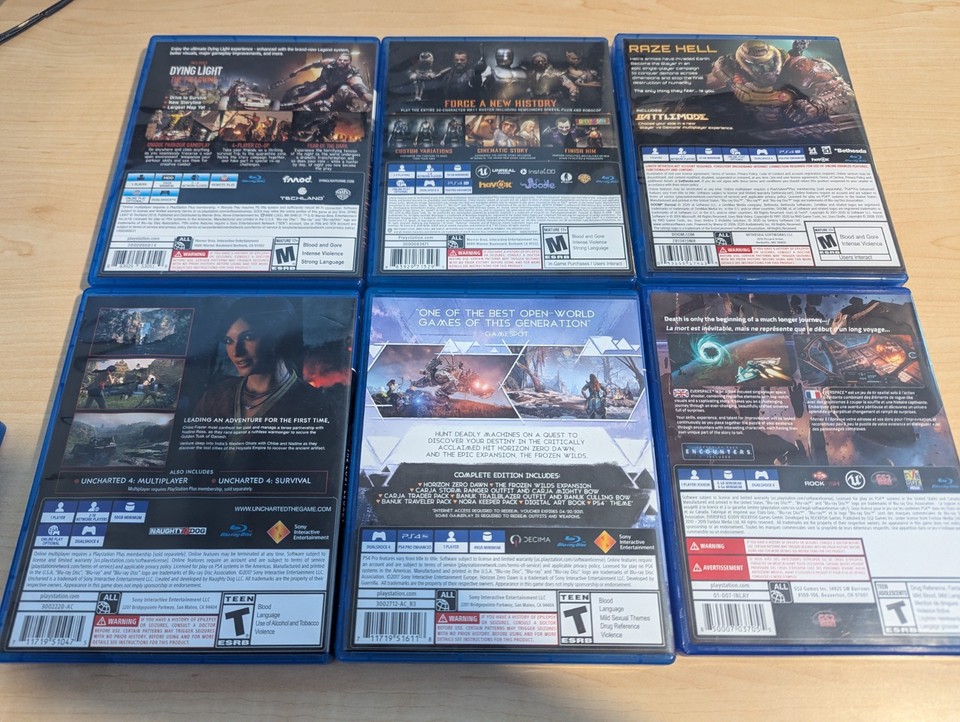 Playstation 4 Game Lot - Mortal Kombat Horizon Uncharted Doom Dying ...