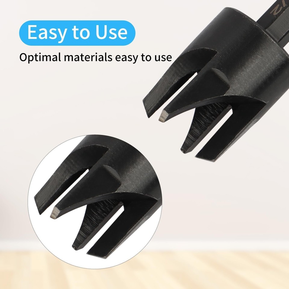 8 Pack Wood Plug Cutter Drill Bit Set, Straight and Tapered Taper ...