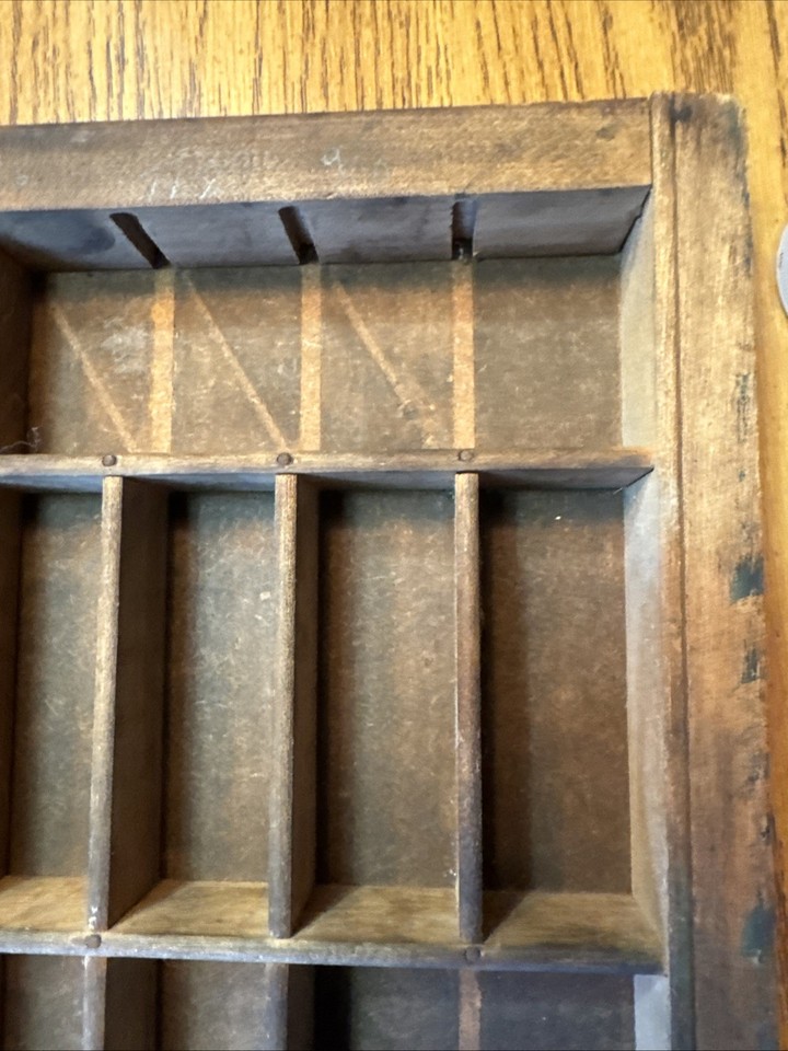Vintage Wooden Printers Drawer Tray Shadow Box 32x17 Inches | eBay