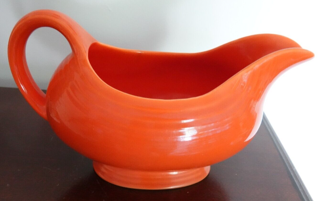 Vintage FIESTA Fiestaware Orange Gravy Boat - 4" Tall & 8" Wide | eBay