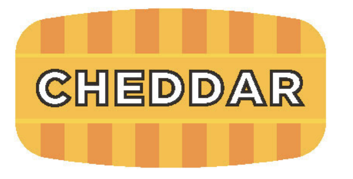 Cheddar Labels 1000 per Roll Food Store Flavor Stickers .625" X 1.25 ...