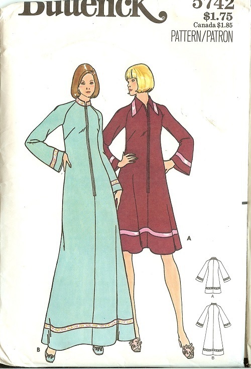 OOP Butterick Pattern Misses Nightgown Robes Pajamas Loungewear UPIC ...
