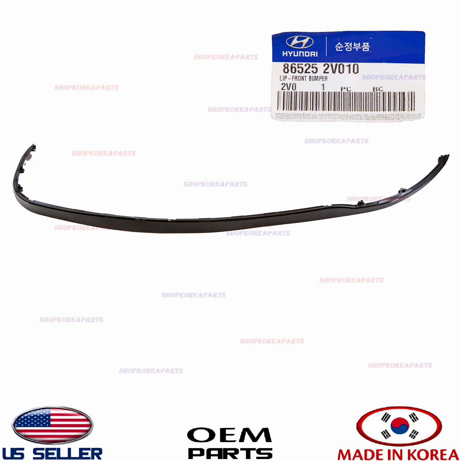 Genuine Front Bumper Lower Spoiler Chin Lip OEM Hyundai Veloster Base ...