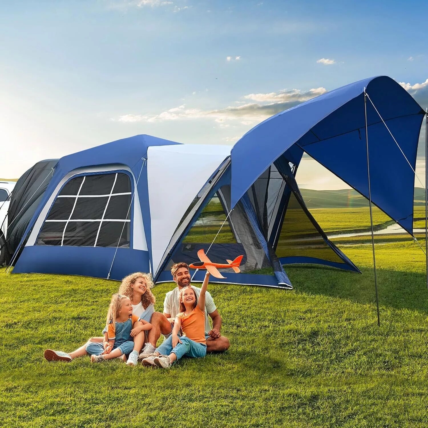 NAIZEA Automatic SUV Tent 10'x10' Tent&6'x7' Screen Room Vestibule ...