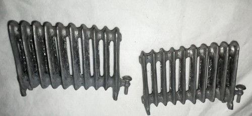 (2) TWO Antique DOLLHOUSE Steam Radiators CAST METAL, SILVER Tone | eBay