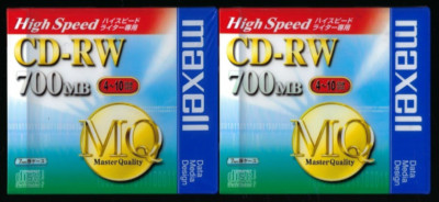 2 x Maxell MQ Master Quality High Speed CD-RW 700mb | eBay