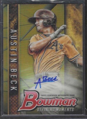 AUSTIN BECK 2017 BOWMAN CHROME DEFINING MOMENTS GOLD REFRACTOR AUTO #D ...