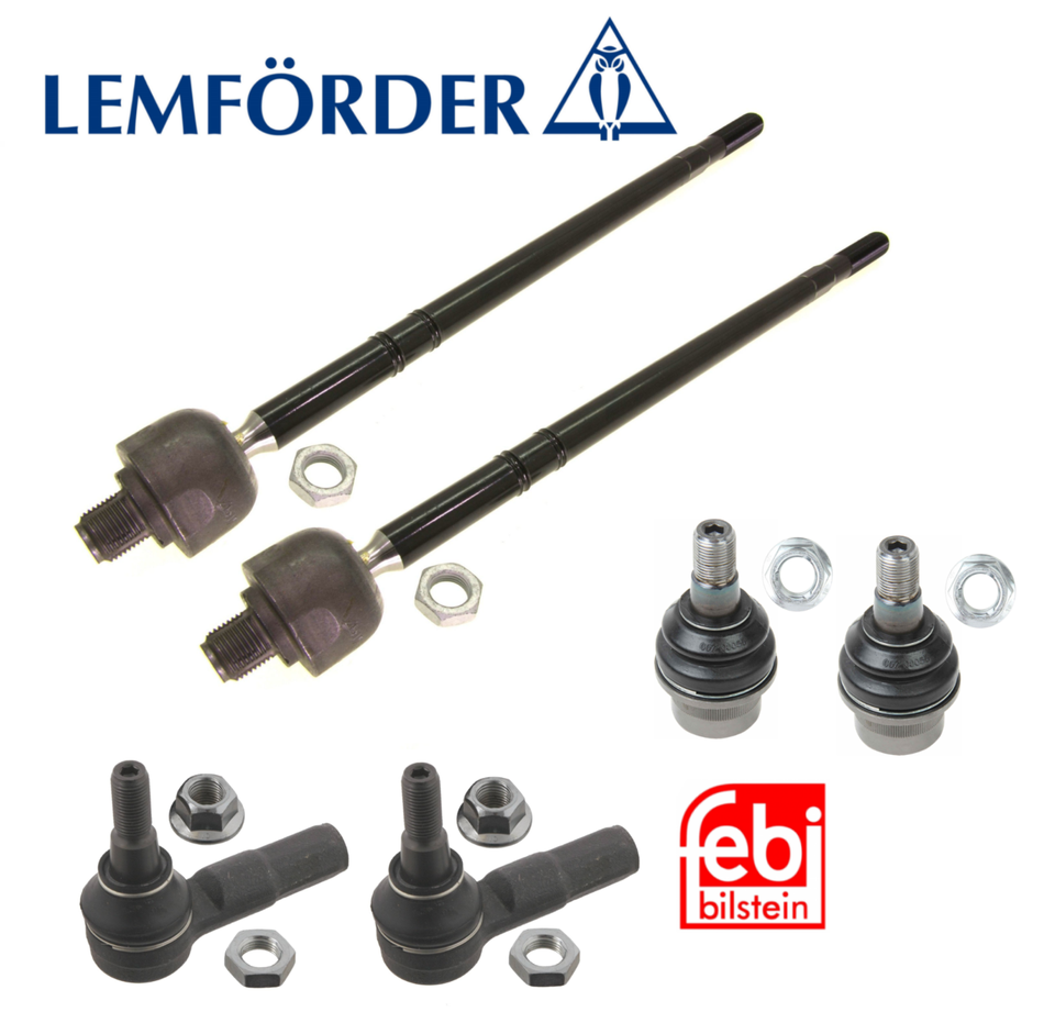 Tie Rod Inner & Outer + Ball Joint Lt & Rt 6pcs OEM Lemforder Febi for ...