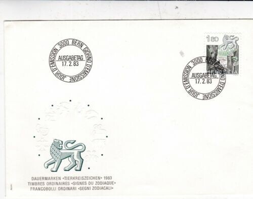 Switzerland 1983 Zodiac Sign Leo FDC Bern special cancel Unaddressed ...