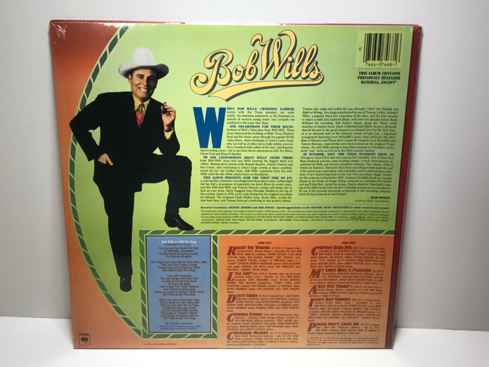 Bob Wills Columbia Historic Edition Columbia FC 37468 Jazz Country 1982 ...