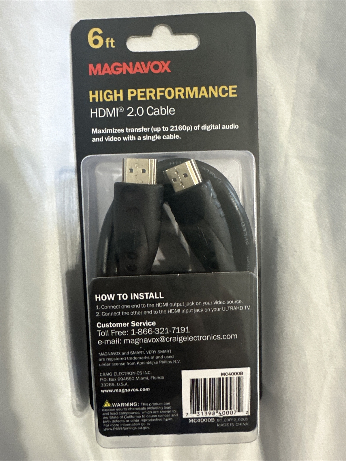 Magnavox MC4000b 6ft HDMI Cable for sale online | eBay