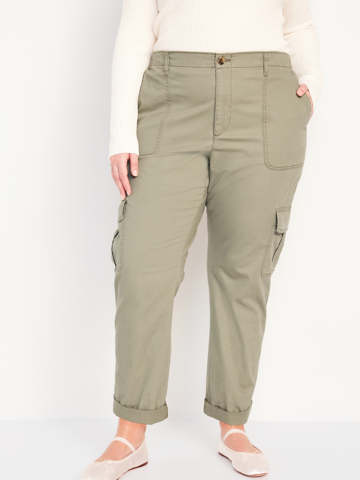 OLD NAVY ~ New! NWT Plus 2X XXL ~ Moss High Waisted OCG Cargo Chino ...
