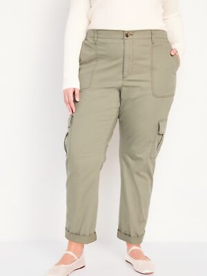 OLD NAVY ~ New! NWT Plus 2X XXL ~ Moss High Waisted OCG Cargo Chino ...