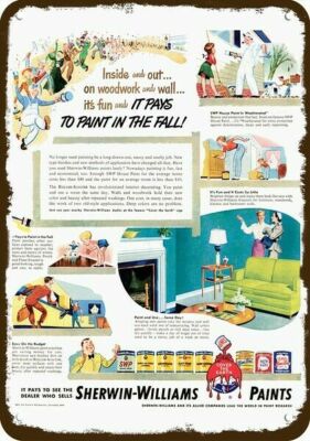 1950 SHERWIN WILLIAMS SWP House Paint Vintage-Look DECORATIVE REPLICA ...