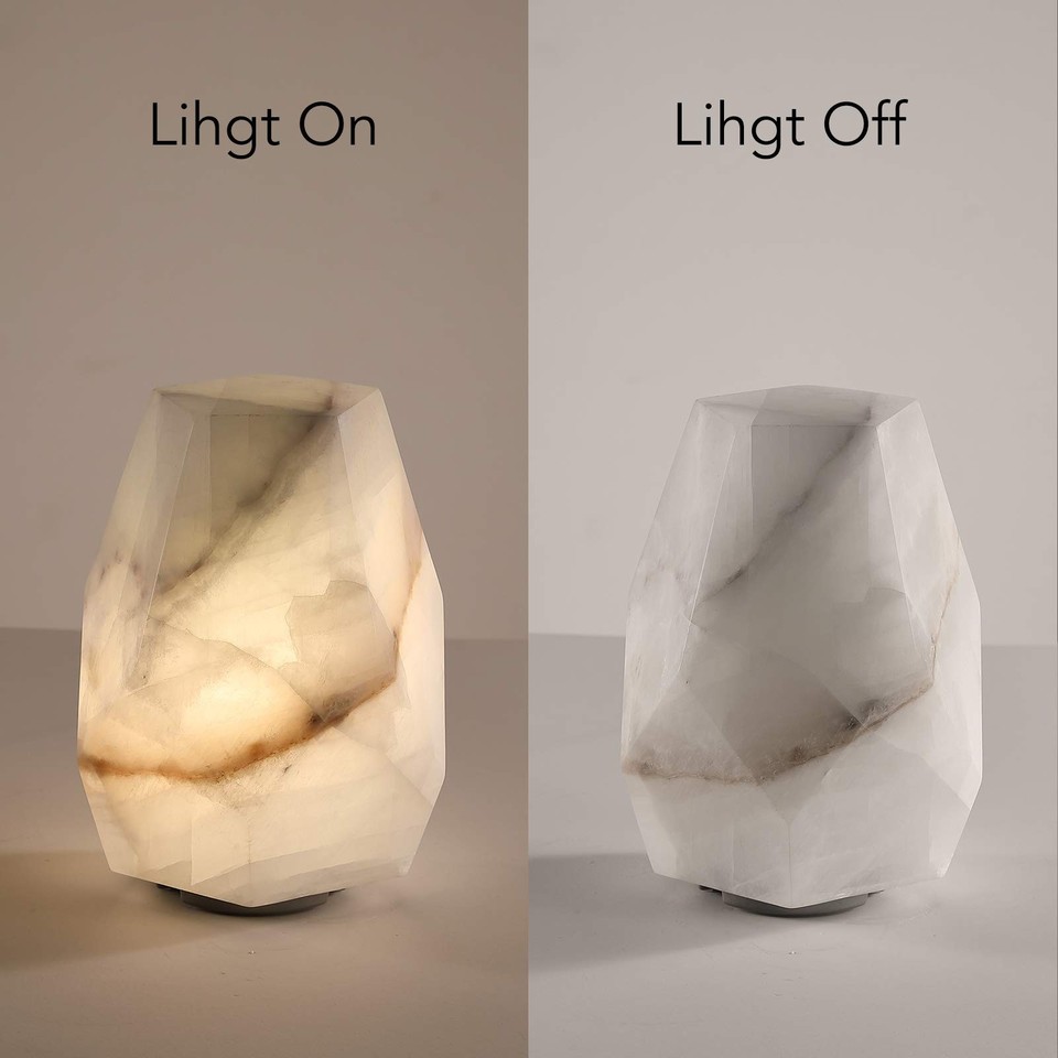 Handcrafted Calcite Table Lamp, One-of-a-Kind Crystal Pattern Each ...