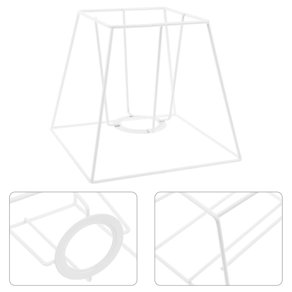 Trapezoid Diy Iron Wire Lamp Shade Frame Metal Cage Lampshade Holder ...