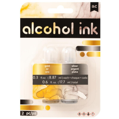 AMERICAN CRAFTS - GOLD N SILVER ALCOHOL INK - 2 EACH COLOR | eBay