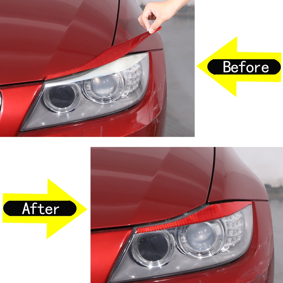 For 2013-2019 BMW 3 Series Headlight Eyelid Trim Cover Eyebrow Red ...