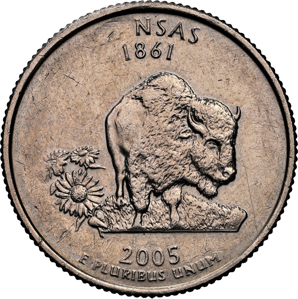 2005 P Kansas State Quarter With Mint Errors. ONE OF A KIND AND ...