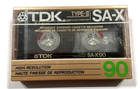 TDK SA-X 90 vintage audio cassette blank tape sealed Made in Japan Type ...
