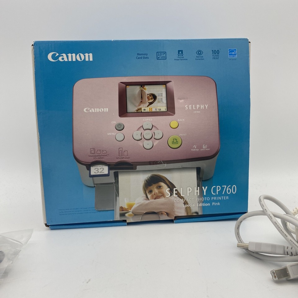 New CANON SELPHY CP760 Compact Photo Printer ~ PINK Special Edition ...