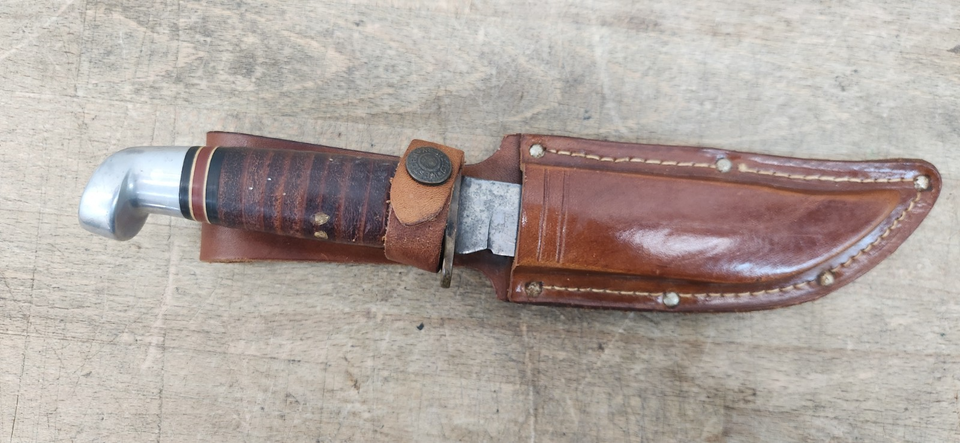 Vintage Western Cutlery USA L66 Fixed Blade Hunting Knife W/ Leather ...