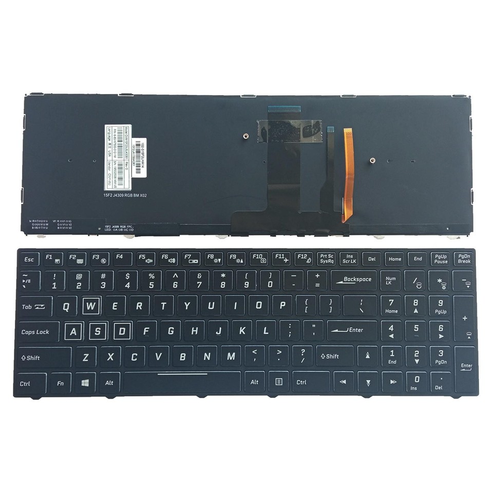 Laptop Keyboard, US Layout RGB Backlit for N850 6-80-n85H0-011-1 ...