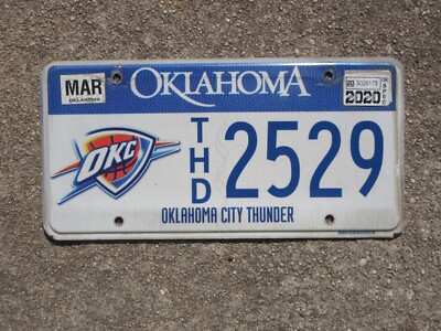 Oklahoma City Thunder License Plate Basketball NBA OKC Paycom Center G ...