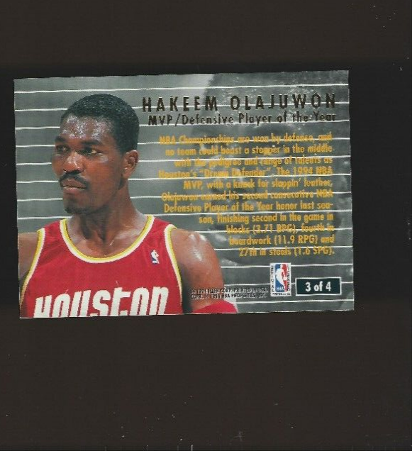 1994-95 Hakeem Olajuwon Fleer Ultra NBA Award Winner #3 MVP HOF Rockets ...
