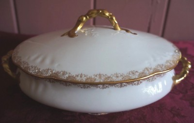 VTG. LS & S LIMOGES COVERED DISH WITH HANDLES | eBay