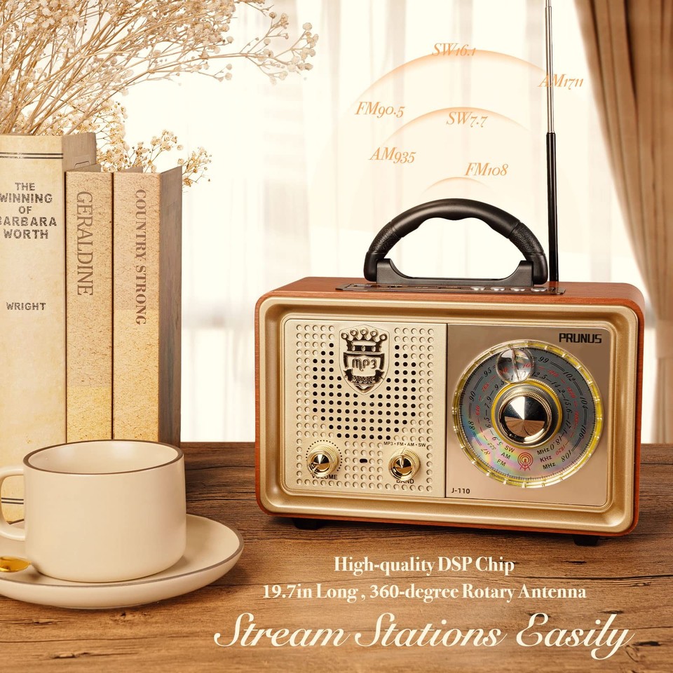 AM FM Retro Radio Portable Vintage Shortwave Radio with Bluetooth ...
