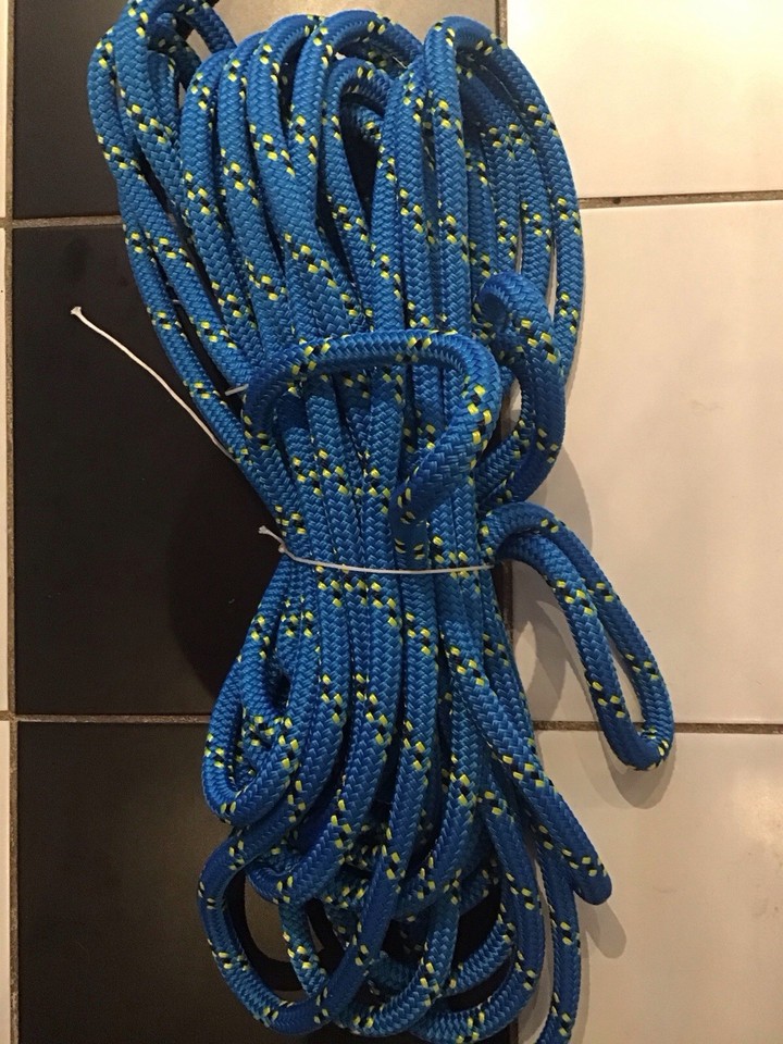 Rope Dyneema size 16mm length 22 metres colour Blue & Yellow New ...