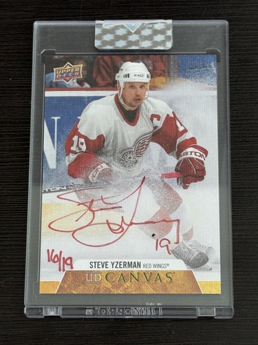 2020 Clear Cut Steve Yzerman Canvas Signatures Red Ink Auto /19 #CS-SY ...