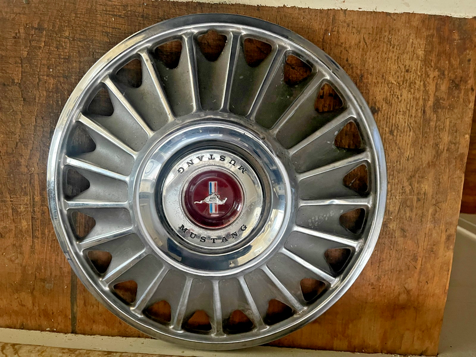 PAIR 1967 67 Ford Mustang Hubcap Rim Lug Wheel Cover Hub Cap 14" OEM ...