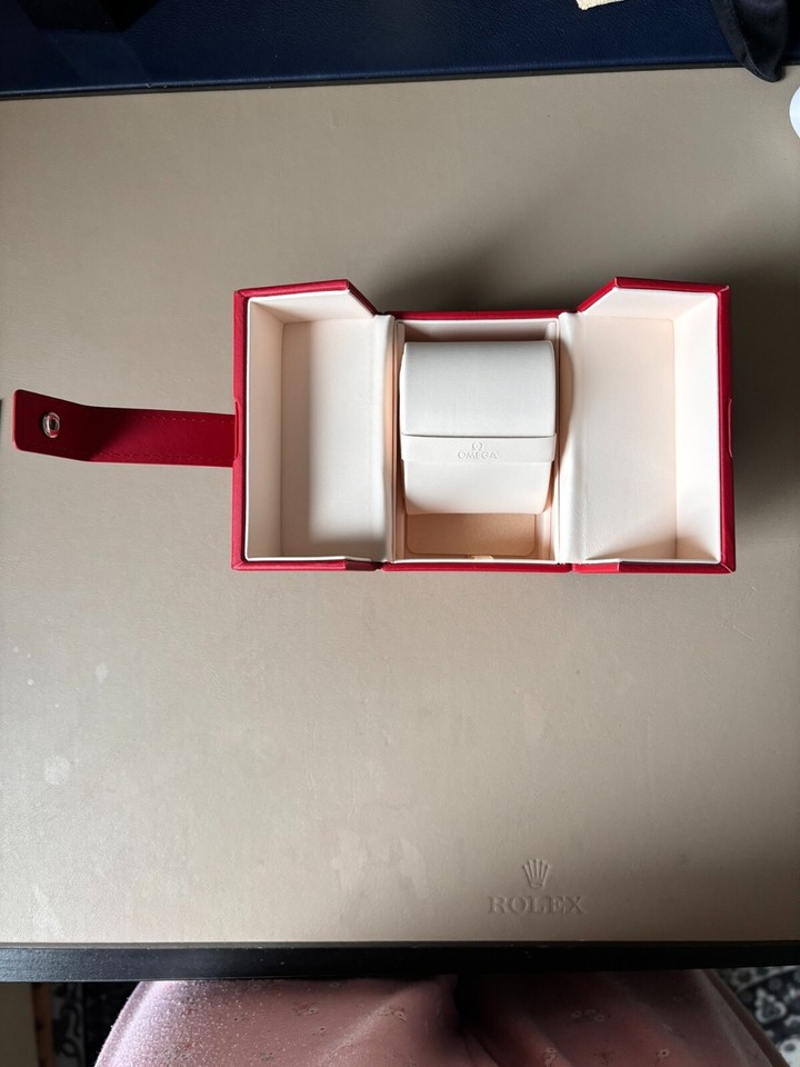 Genuine Omega Leather box Omega Watch Box Travel Case Red Omega travel ...