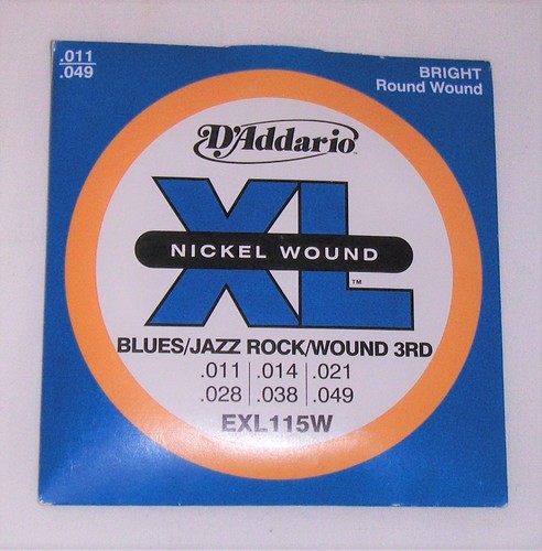 D'Addario 11-49 XL NICKEL WOUND 3rd ELECTRIC GUITAR STRINGS-EXL115W ...