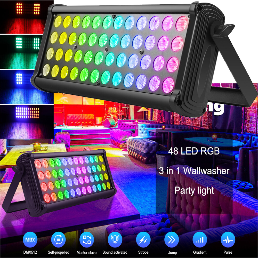 DMX512 Wall Wash Bar Light 48LED RGBW DJ Party KTV Club Stage Washer ...