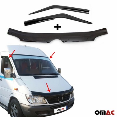 For Mercedes Sprinter 2002-2006 Front Bug Shield Hood Deflector & Wind ...