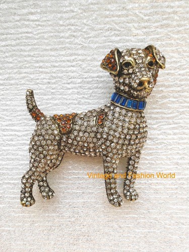 Last One Heidi Daus Jumpin Jack Russell Terrier Dog Pavé Crystal Brooch ...
