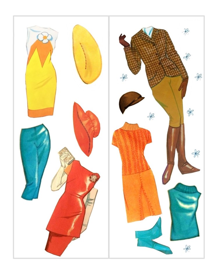 VINTGE 1967 BARBIE MAGIC PAPER DOLL MOD UNCUT ORG SZ LASER REPRODCTION ...