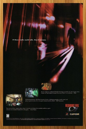 1996 Resident Evil PS1 Playstation Print Ad/Poster Official Video Game ...