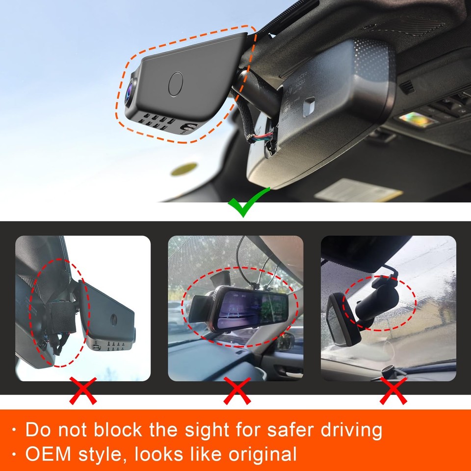 F150 Dash Cam 4K Custom fit for Ford F150 2018-2025 F250/F350 Super ...