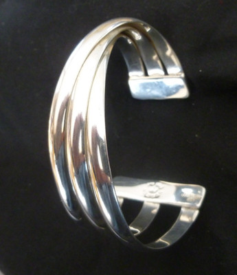 Vintage Robert Nilsson Swedish Artist Sterling Silver Cuff Bracelet 925 ...