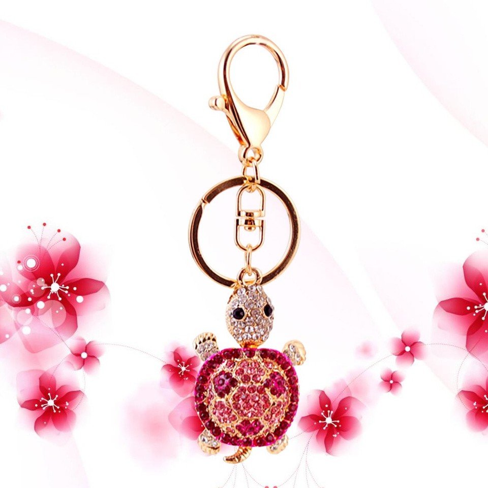 Creative Tortue Mignon Porte-clés Étincelant Porte-clés Alliage ...